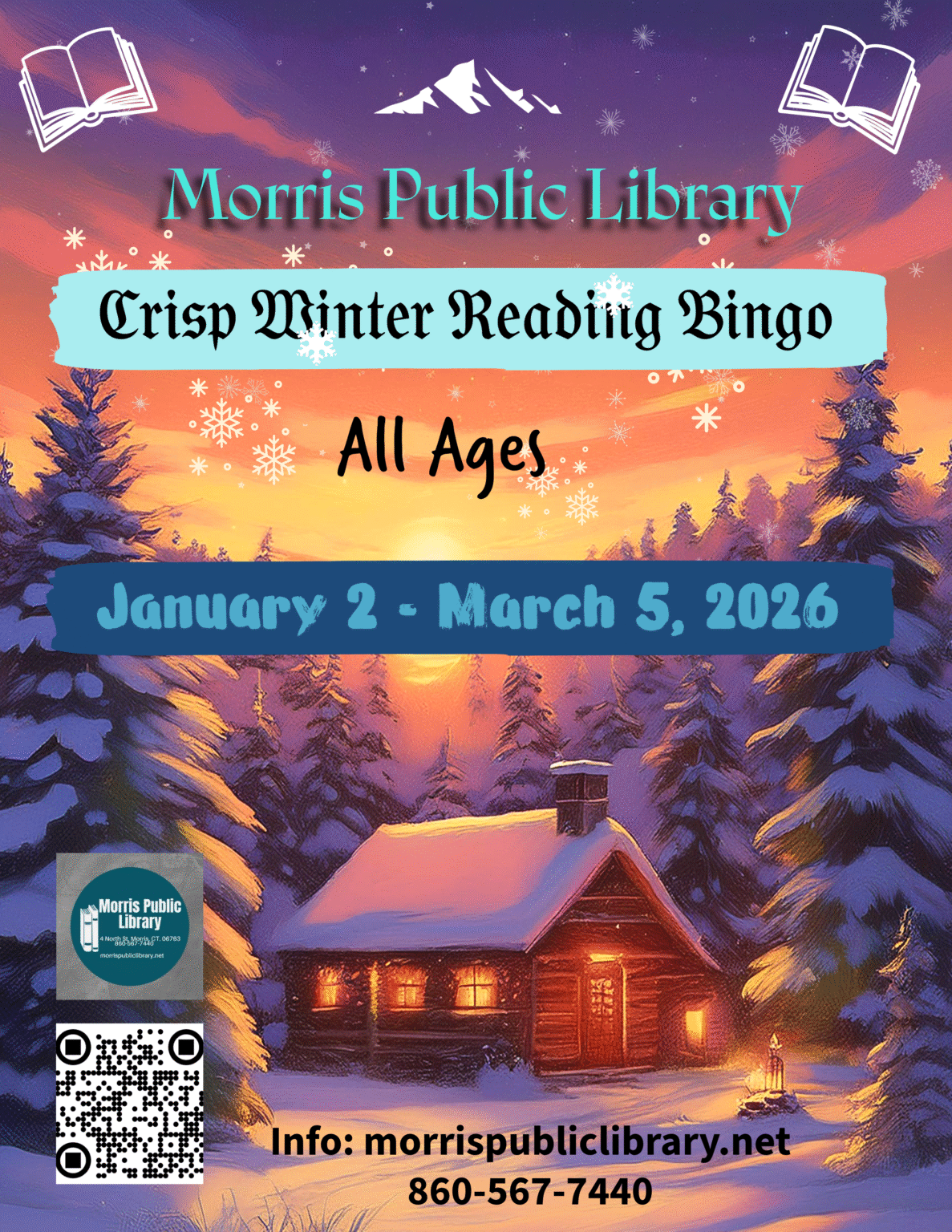 "Crisp Winter Reading Bingo," all ages, January 2 - March 5, 2025 ...